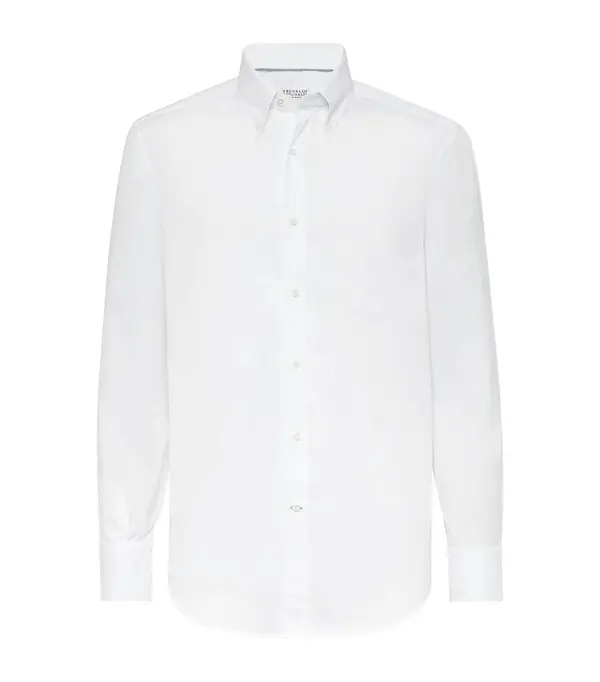 Brunello Cucinelli Cotton Twill Button-down Shirt - White