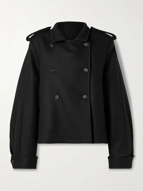 Khaite Dean Double-breasted Wool Jacket - Black