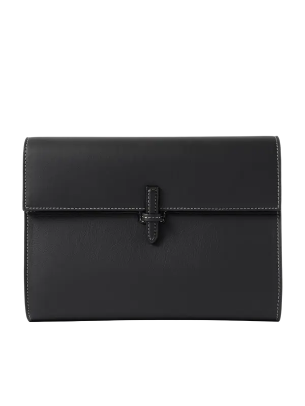 HUNTING SEASON Large Leather Clutch - Black
