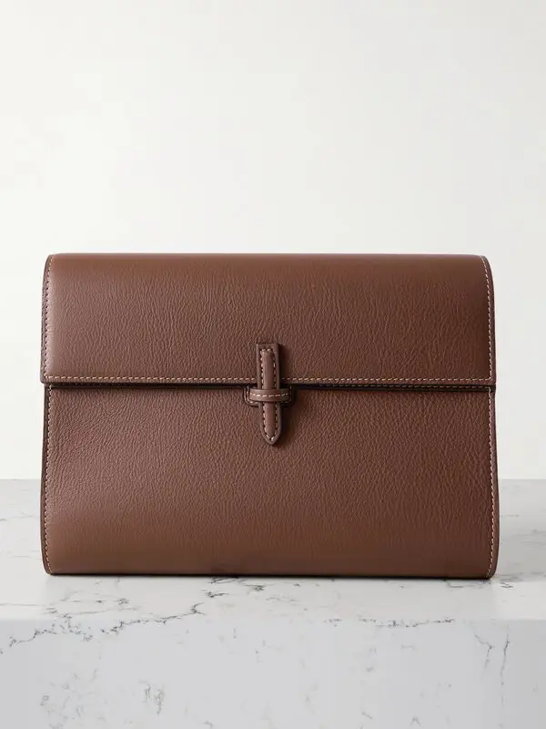 HUNTING SEASON Large Leather Clutch - Brown