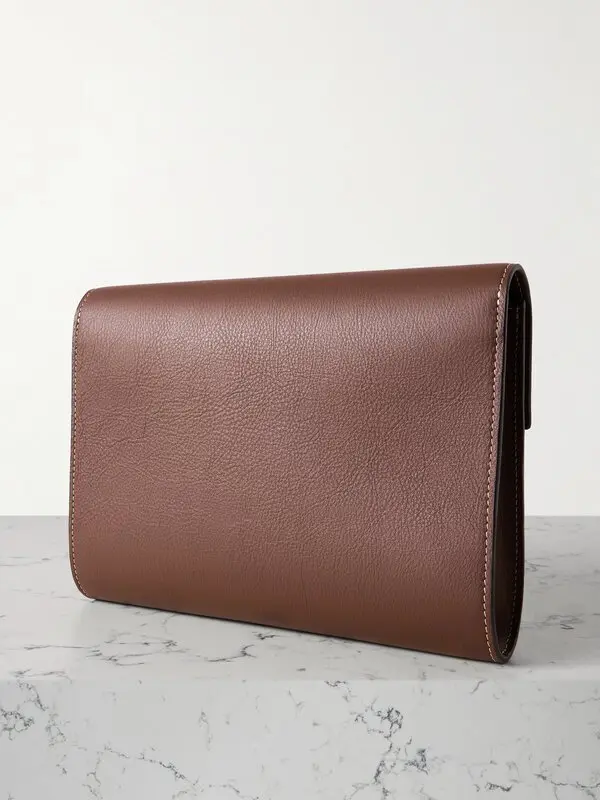 HUNTING SEASON Large Leather Clutch - Brown