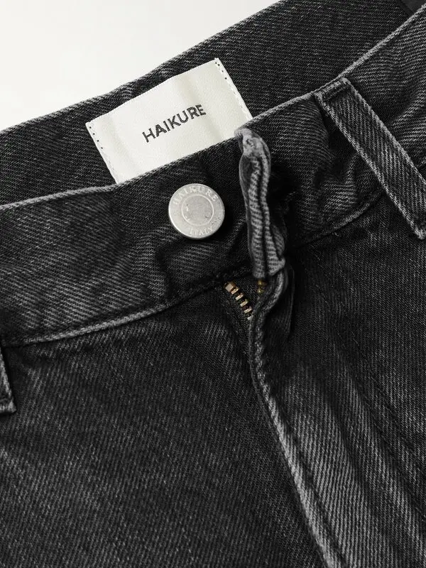 HAIKURE Bibi Mid-rise Barrel-leg Jeans - Black