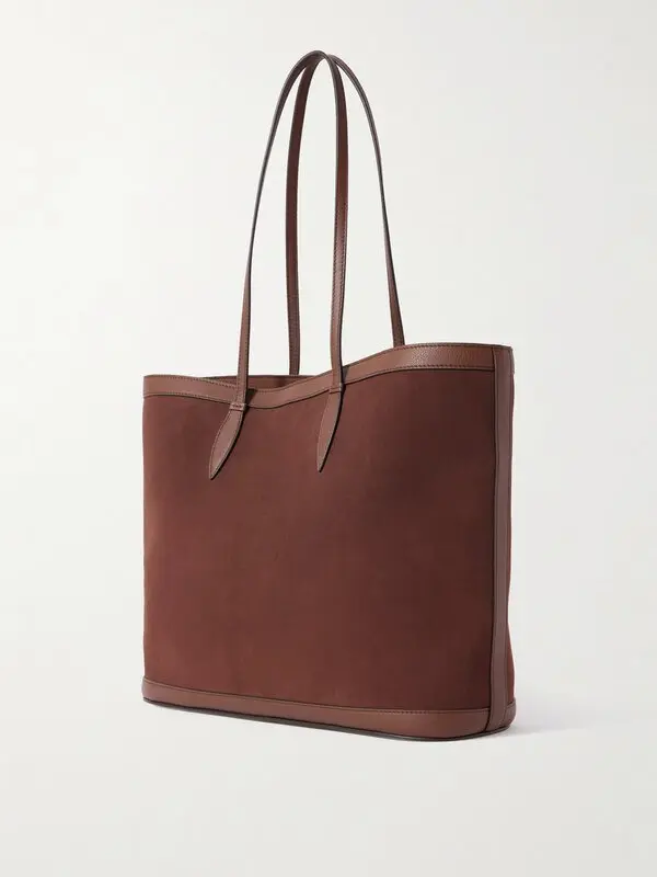 HUNTING SEASON Leather-trimmed Suede Tote