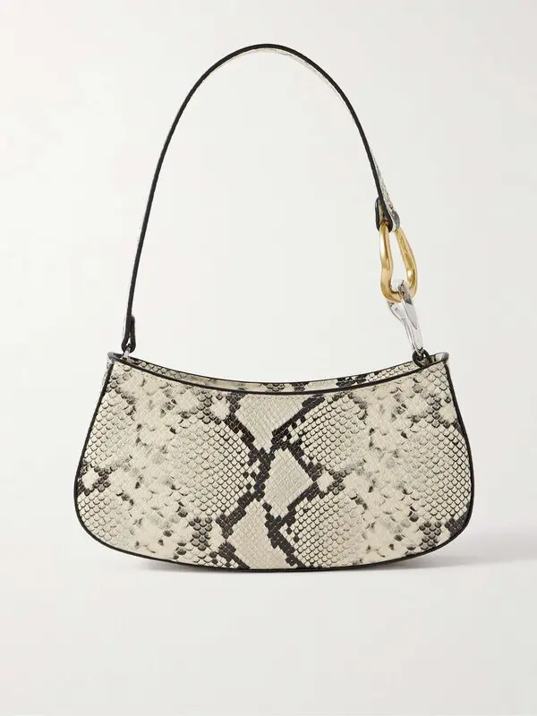 Staud Ollie Snake-effect Leather Shoulder Bag - Snake Print