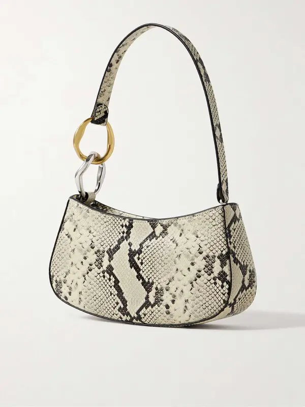 Staud Ollie Snake-effect Leather Shoulder Bag - Snake Print