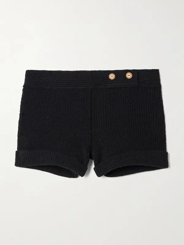Isabel Marant Diha Button-embellished Wool-blend Shorts