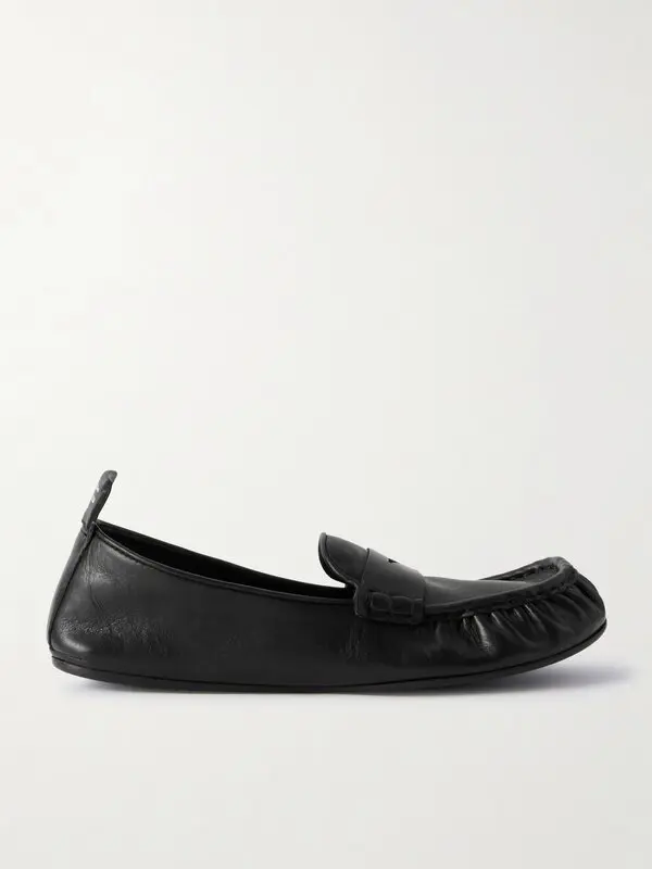 Acne Studios - Textured-Leather Loafers