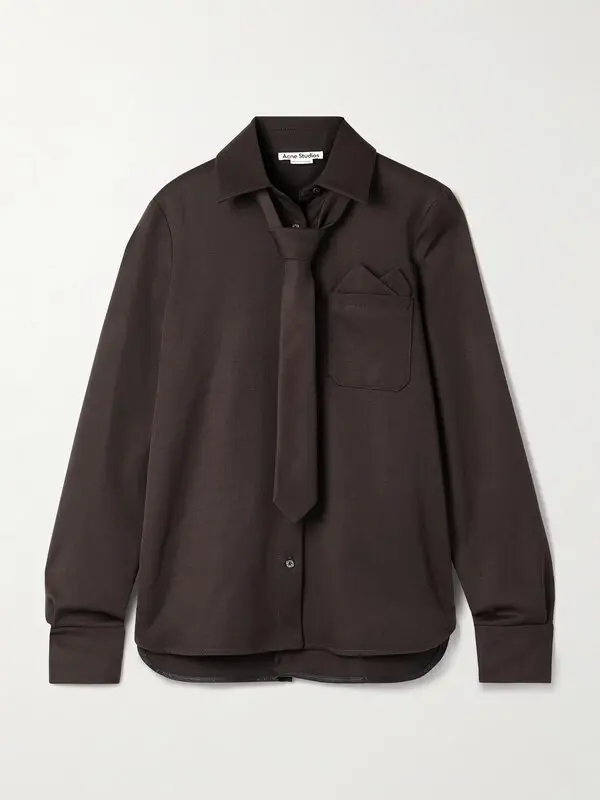 Acne Studios Tie-detailed Wool-twill Shirt