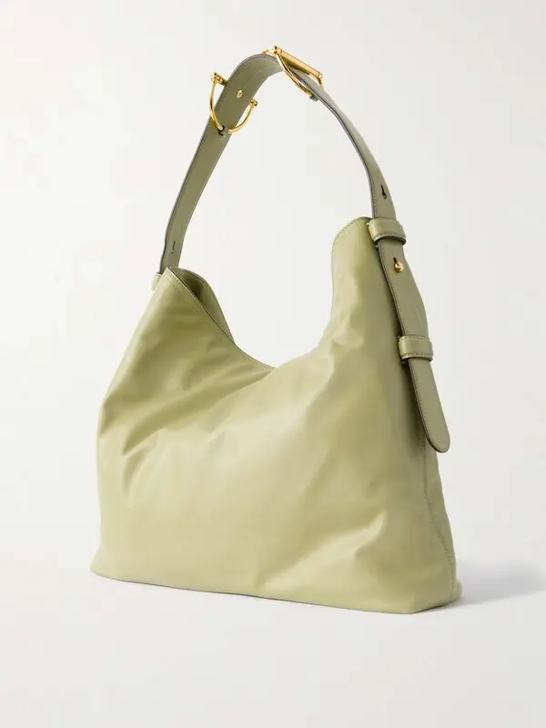 Gucci Beatrix Maxi Leather Tote With Horsebit Detail - Sage Green