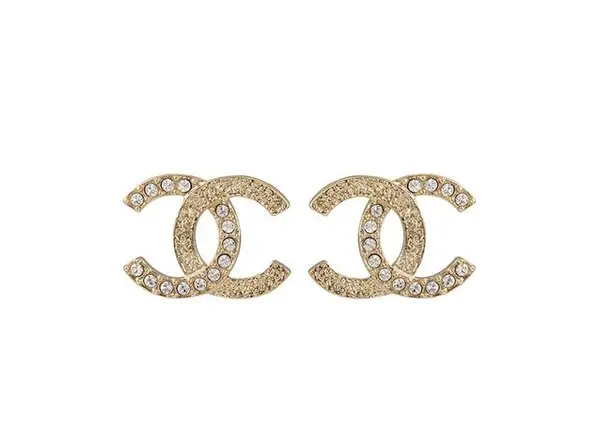 Chanel Cc Logo Stud Earrings - Gold (aba227)