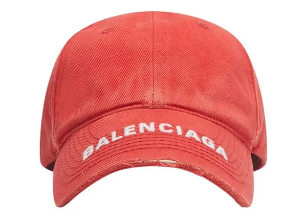 Balenciaga Logo Visor Cap - Bright Red/white