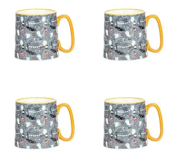 10 STRAWBERRY STREET Set Of 4 Bella Halloween H Arvest Mugs - One-color