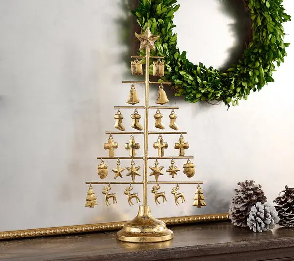 COZY COTTAGE BY LIZ MARIE 16.5' Gold Charm Christmas Tree - One-color
