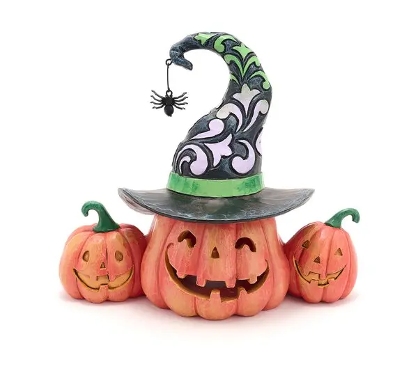 JIM SHORE As Is Heartwood Creek Led Witch Jack-o-lanterns - One-color