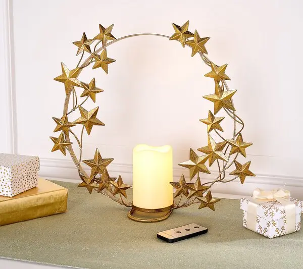 COZY COTTAGE BY LIZ MARIE Star Wreath Candle Holder - One-color