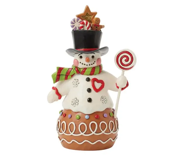 JIM SHORE Heartwood Creek Gingerbread Snowman F Ig 7in H - One-color
