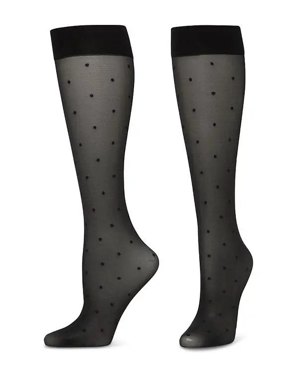 Hue Sheer Dot Knee High - Black