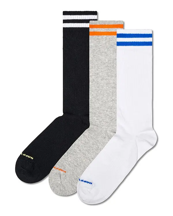Happy Socks Sneaker Socks, 3-pack - Black