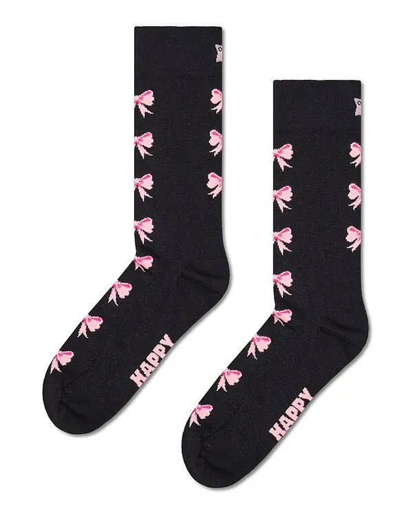 Happy Socks Bow Crew Socks - Black