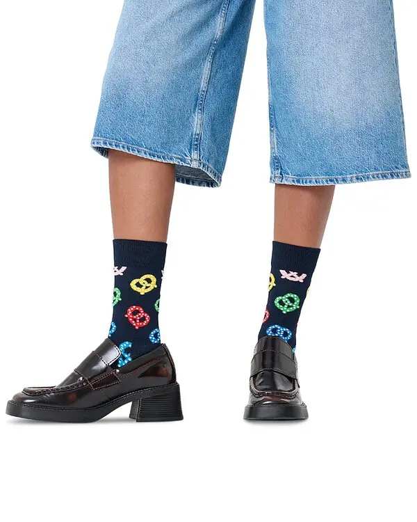 Happy Socks Pretzel Crew Socks - Navy
