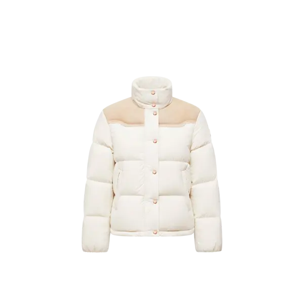 Moncler Angelys Suede-trimmed Down Jacket - White