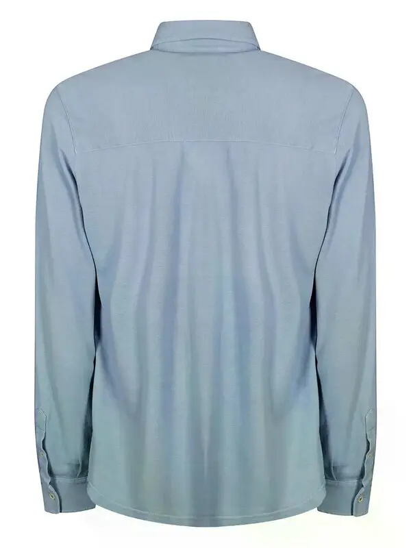 Fedeli Long-sleeve Cotton Shirt - Blue