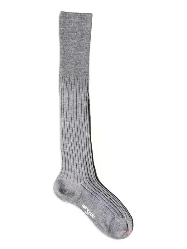 BRESCIANI Ribbed Wool Socks - Grey