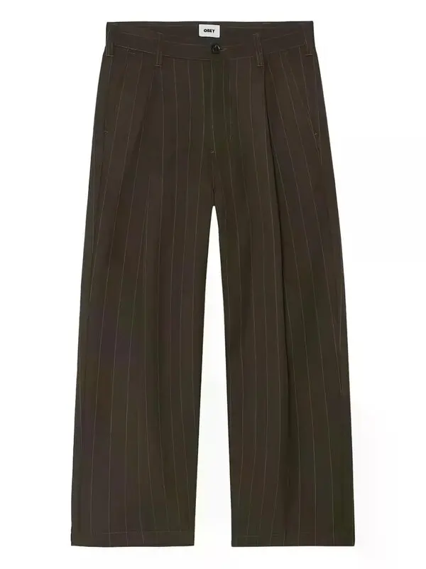 Obey Pinstripe Pleated Trousers