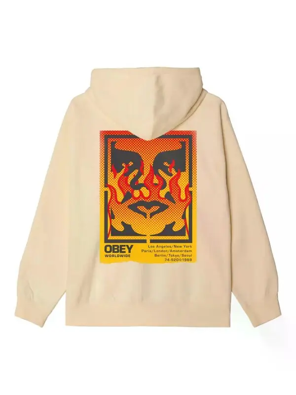 Obey Graphic-print Hoodie - Neutrals