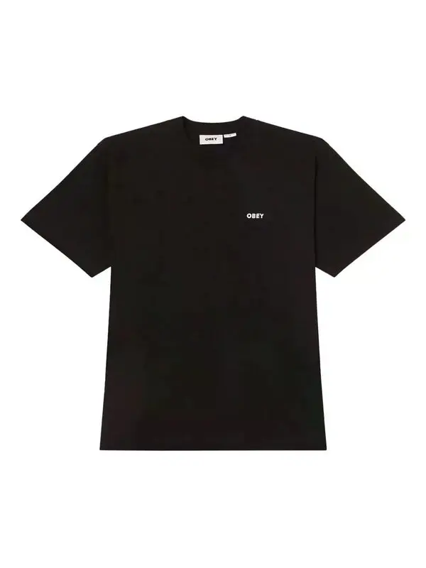 Obey Logo-embroidered Cotton T-shirt - Black