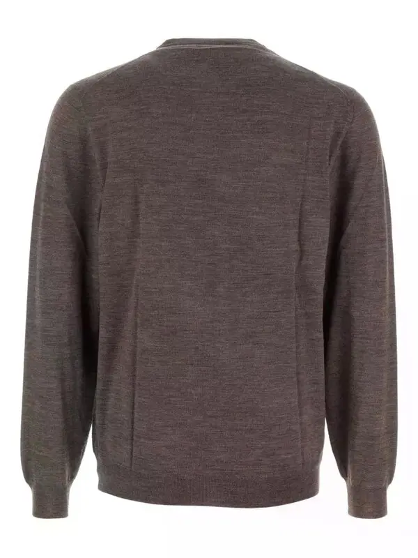 Fedeli Crew-neck Wool Sweater - Brown