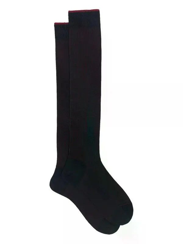 GALLO Ribbed Knee-high Socks - Blue