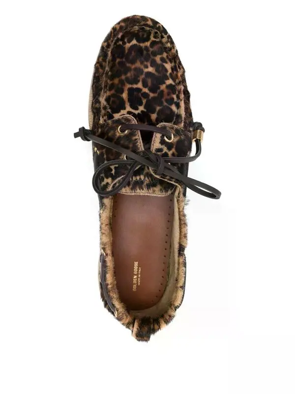 GOLDEN GOOSE Leopard-print Boat Shoes