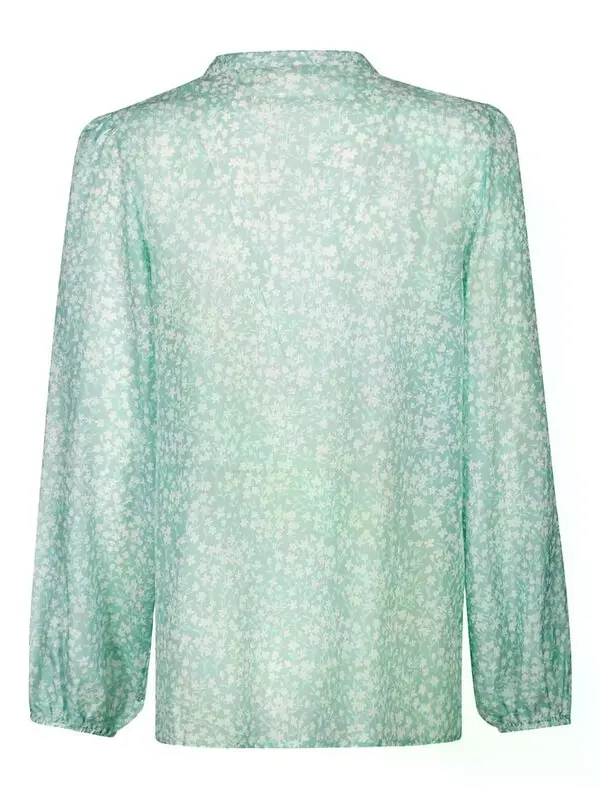 MC2 SAINT BARTH Floral-print Buttoned Blouse - Green