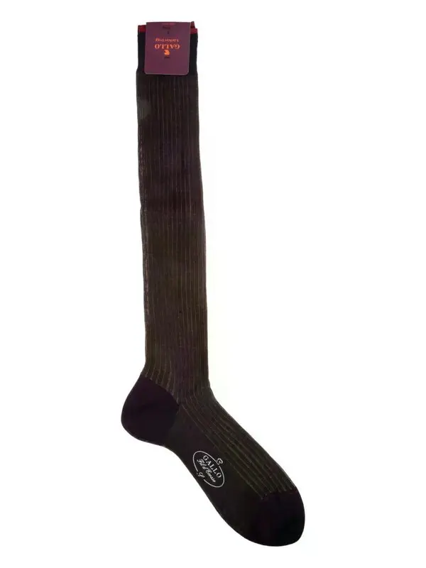 GALLO Ribbed Knee-high Socks - Purple