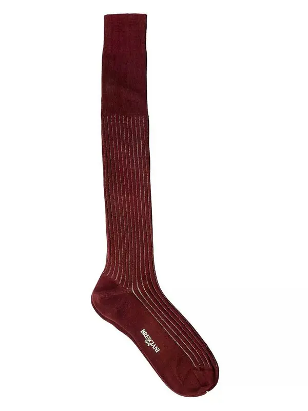 BRESCIANI Ribbed Socks With Metallic Detailing - Red