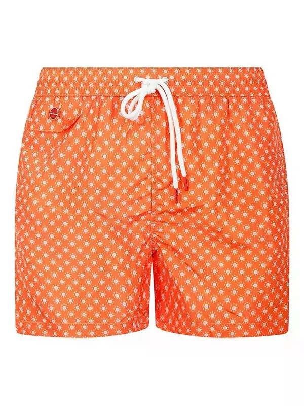 Kiton Geometric-print Swim Shorts