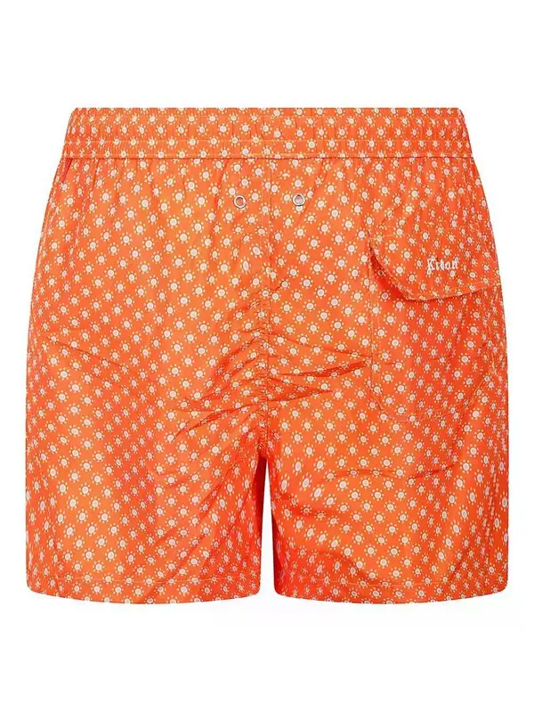 Kiton Geometric-print Swim Shorts