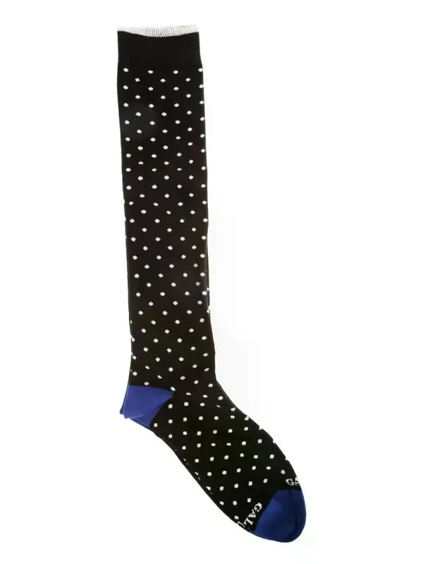 GALLO Polka-dot Patterned Socks - Black