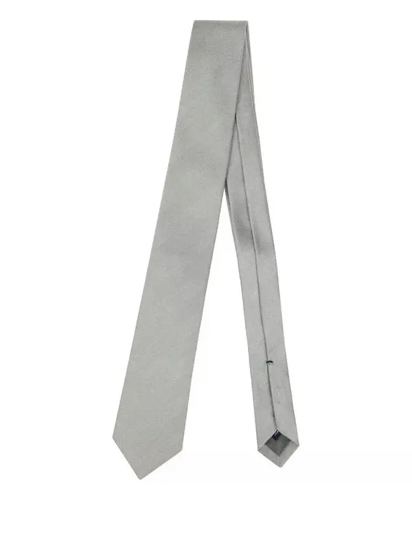 ERRICO FORMICOLA Herringbone Silk Neck Tie - Grey