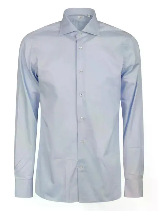 BORRIELLO NAPOLI Mother-of-pearl Button Cotton Shirt - Blue