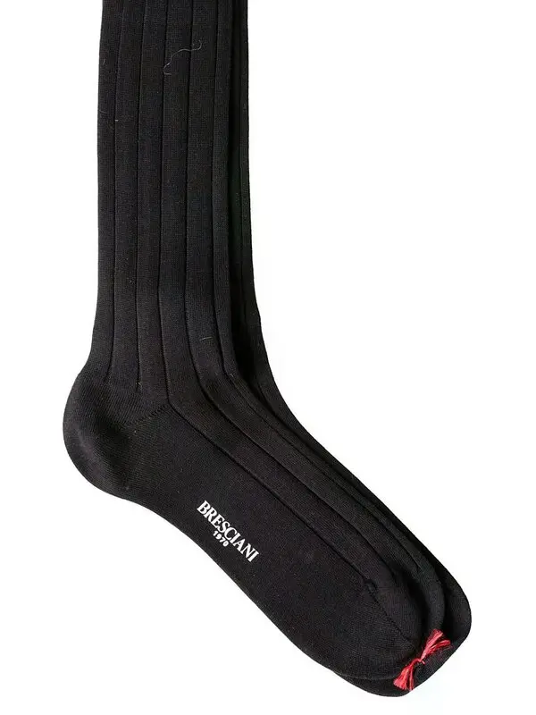 BRESCIANI Ribbed Cotton Socks - Black