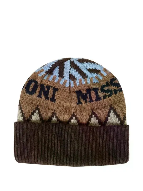Missoni Intarsia-knit Beanie - Brown