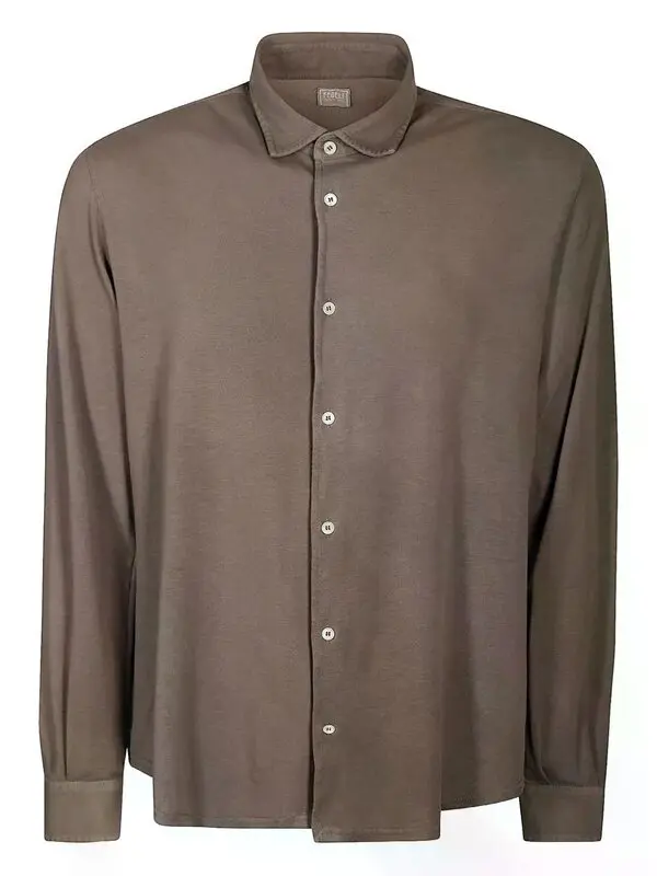 Fedeli Cotton Shirt - Brown