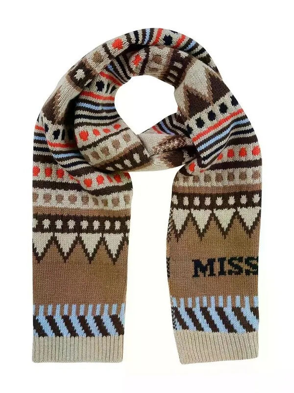 Missoni Geometric-pattern Wool Scarf - Neutrals