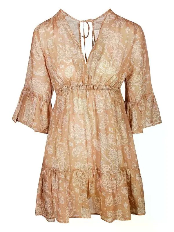 MC2 SAINT BARTH Paisley-print Ruffled Dress
