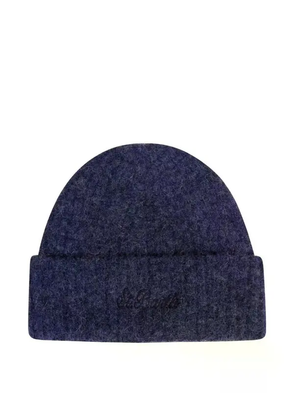 MC2 SAINT BARTH Ribbed Logo-embroidered Beanie - Blue