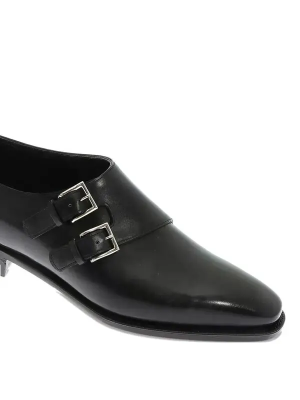 John Lobb Double-buckle Leather Derby Shoes