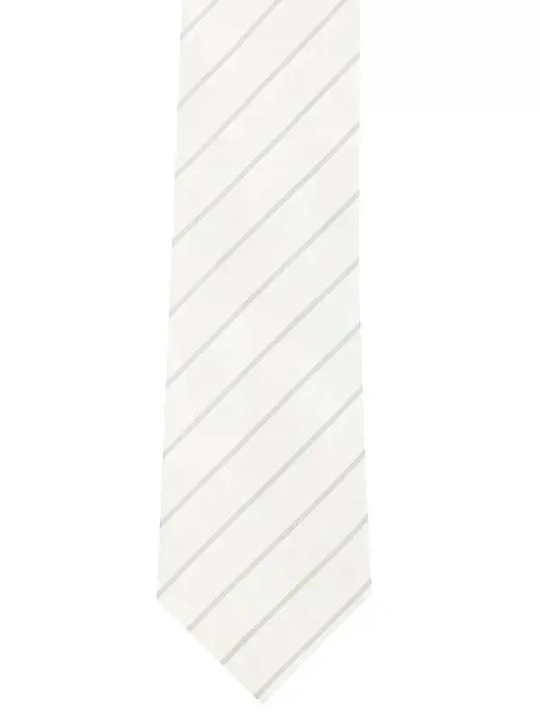 ERRICO FORMICOLA Striped Neck Tie - White