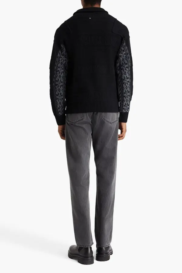Rag & Bone Jacquard-knit Merino Wool-blend Zip-up Sweater